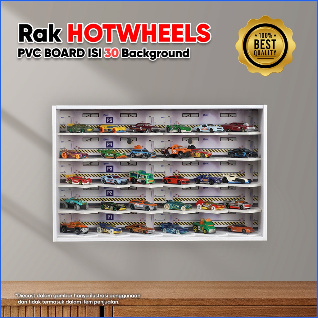 Hotwheels Slanted PVC Board rack contains 30 with Background | Shopee ...
