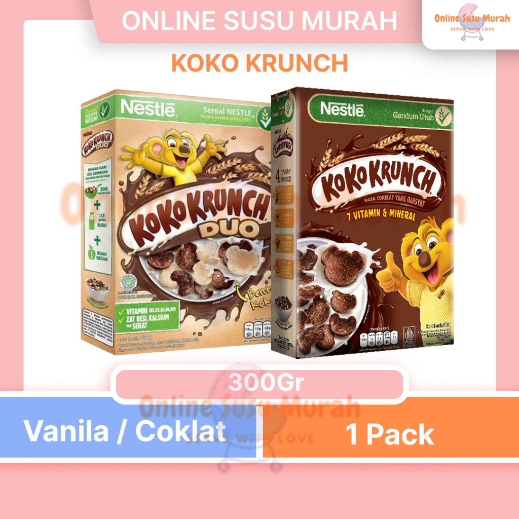 Koko KRUNCH DUO VANILLA FLAVOR & CHOCOLATE 300GR PRLA CEREAL | Shopee ...