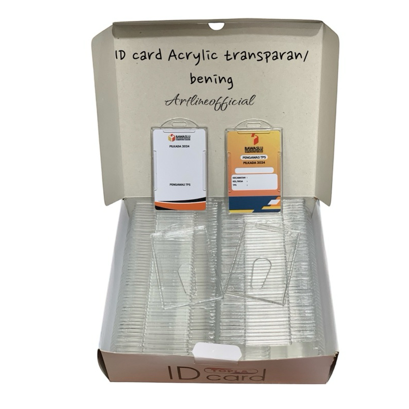 Clear transparent Acrylic/Acrylic Id Card contains a box of 100 pcs ...