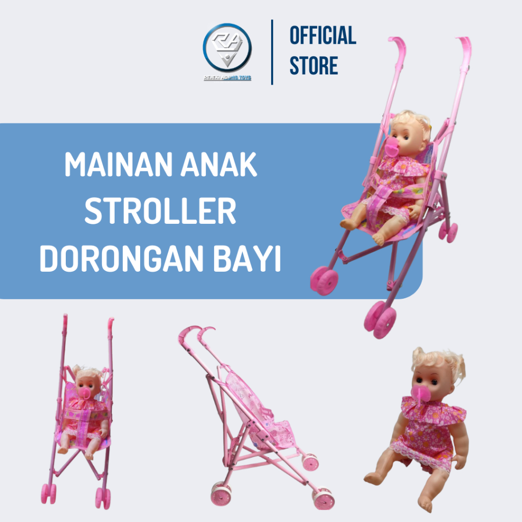Children's Toy Trolley Doll Can Cry Stroller Baby Doll Crying Pacifier ...