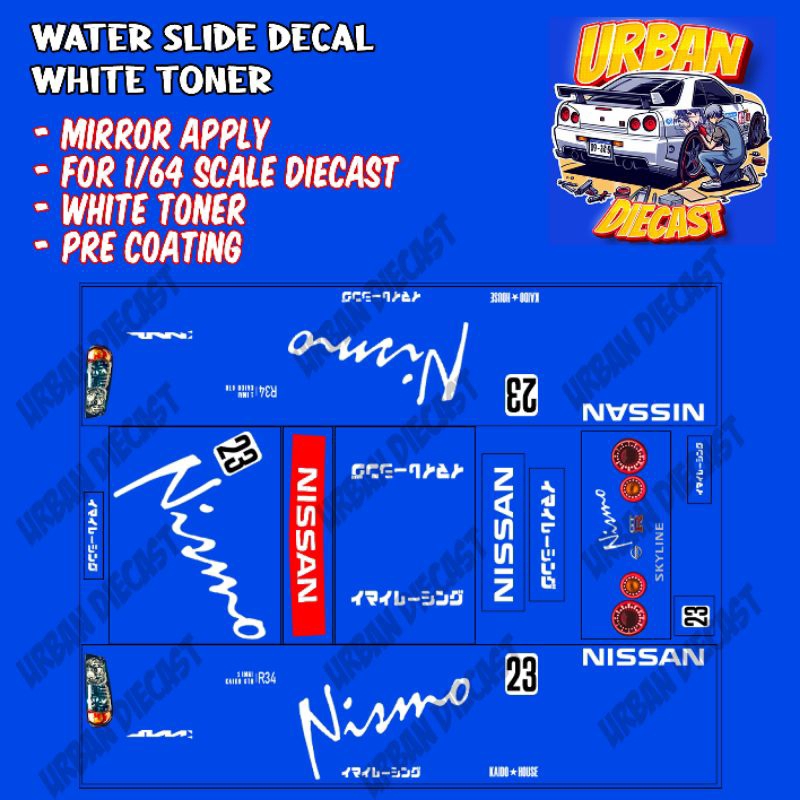 Hot wheels decal white toner Nismo kaido r34 | Shopee Singapore