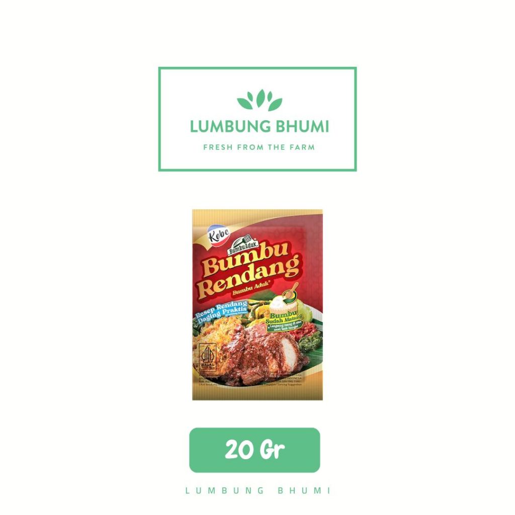 KOBE Rendang Seasoning 20 Gr Retail 1 Pcs - Lumbung Bhumi | Shopee ...