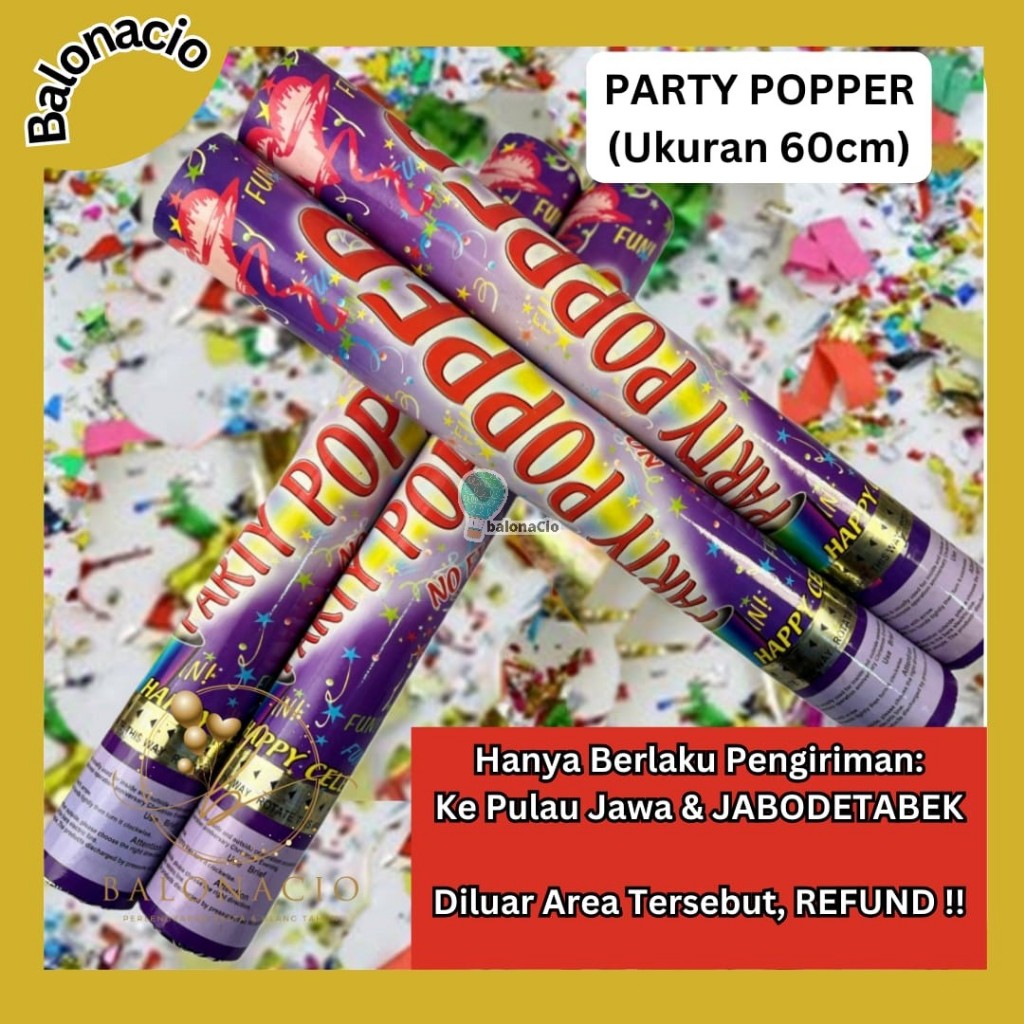 Party Popper Confetti Size 60cm (Only P. Java and Jabodetabek) | Shopee ...