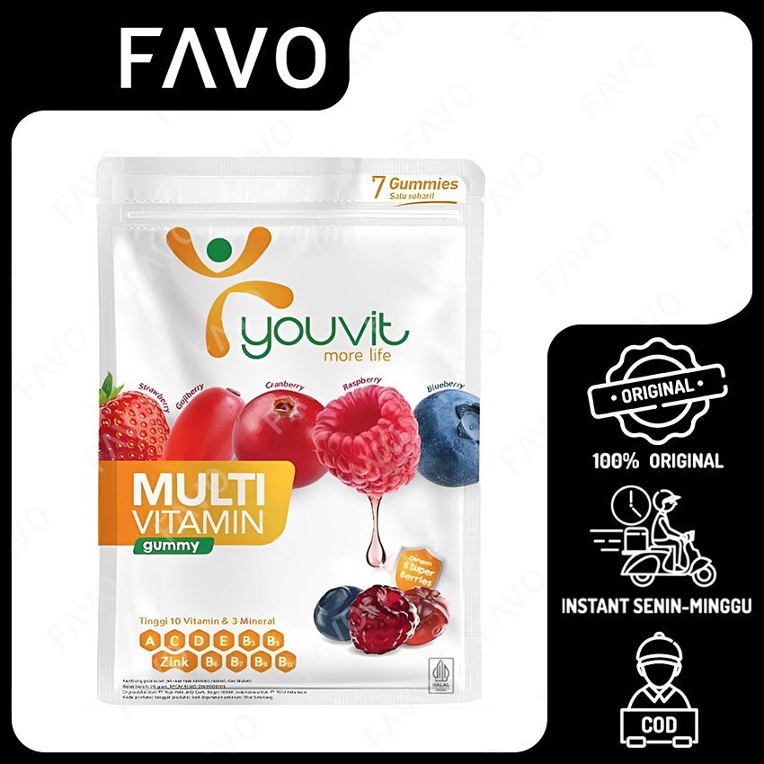 Youvit Multivitamin Candy for Adults 7 days - 7 Gummies | Shopee Singapore