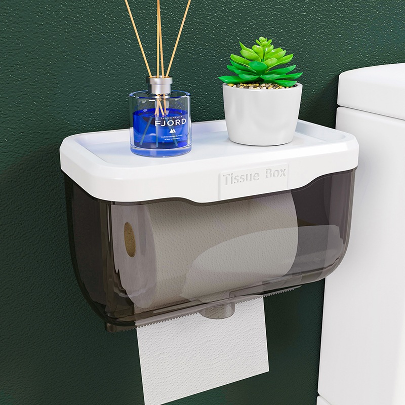 Sakura Toilet Tissue Holder WC Tissue Box Attached Bathroom Tissue Box ...