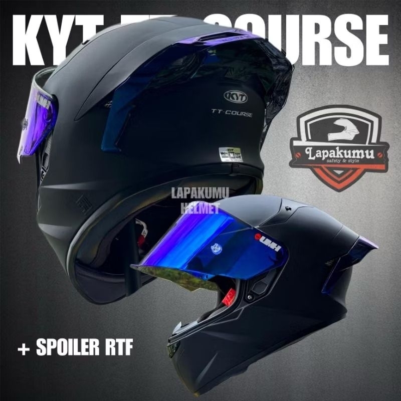 Full face helmet Kyt Tt Course solid Black matte Handsome package ...