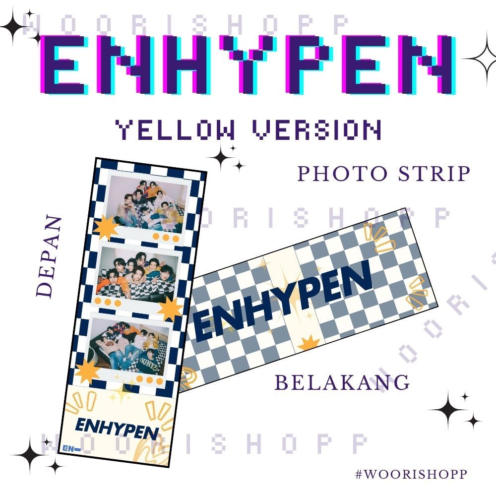 PHOTO STRIP ENHYPEN PEACH 2 SIDES (PRICE 1 PCS + LAMINATION 2 SIDES ...