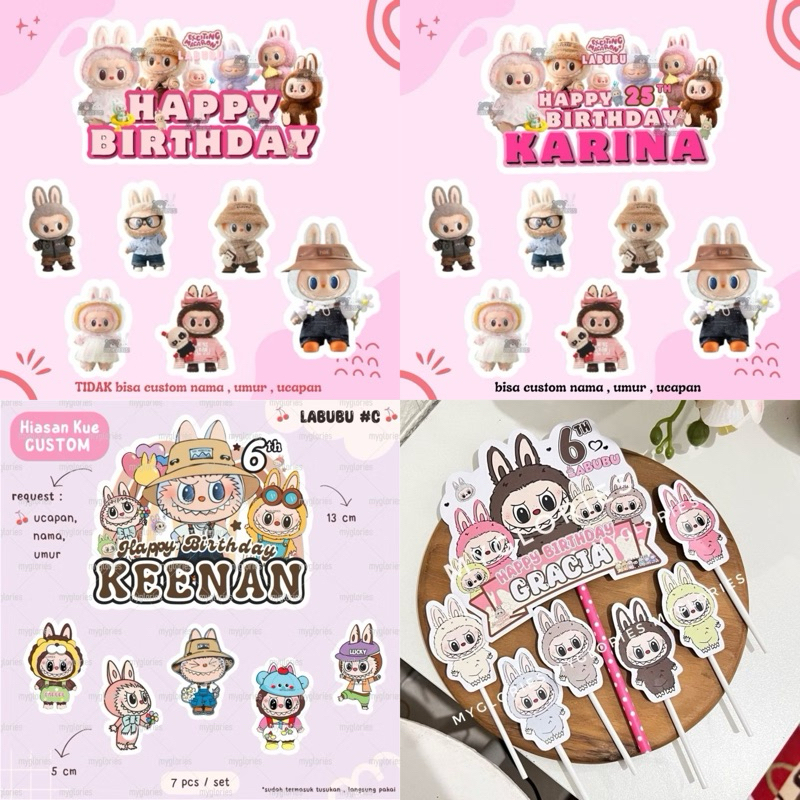 Labubu Cake Decoration - Labubu Theme Cake Topper - Labubu Birthday ...