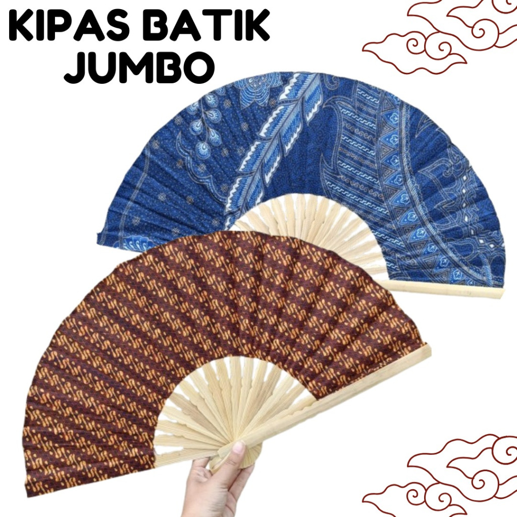 ️JUMBO ️ Jumbo BATIK FAN - BALI TARI FAN - LARGE TARI FAN - KUNG FU FAN ...