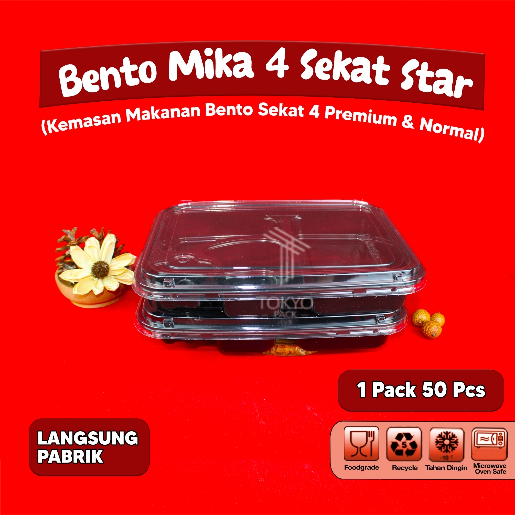 Mika Bento Block 4 Star - Lunch Box 4 Sections - Bento Block Mika ...