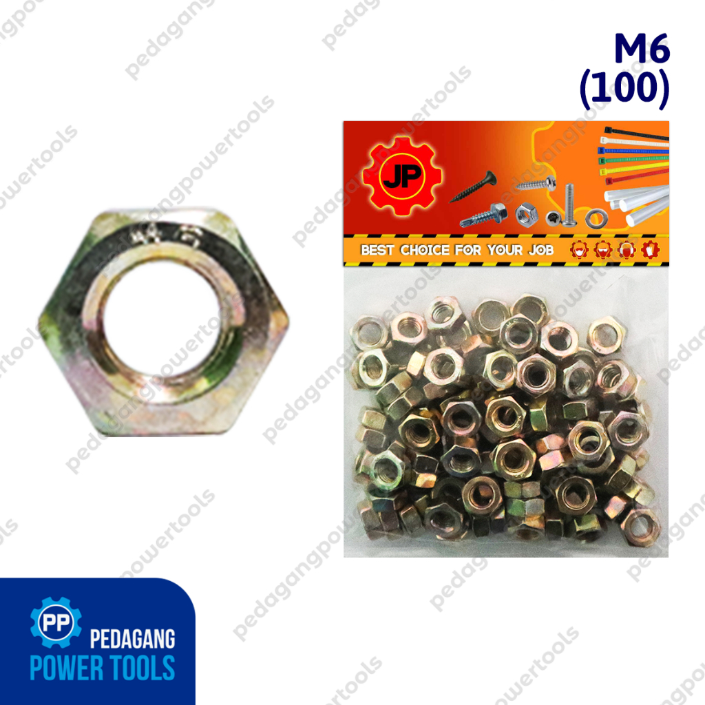 M 6 NUT - JP M6 BOLT NUT CONTENTS 100 PCS | Shopee Singapore