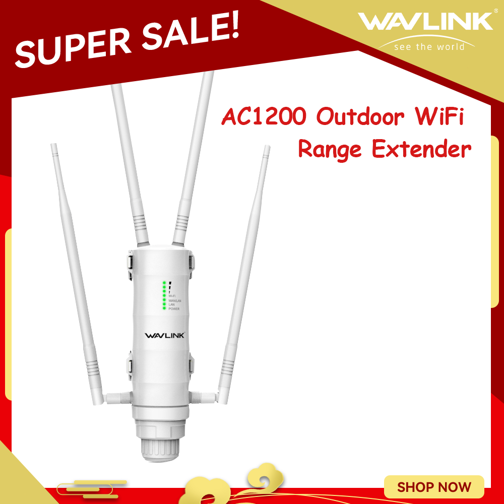 Wavlink AC1200 Outdoor Waterproof WiFi Range Extender Router, Wireless ...