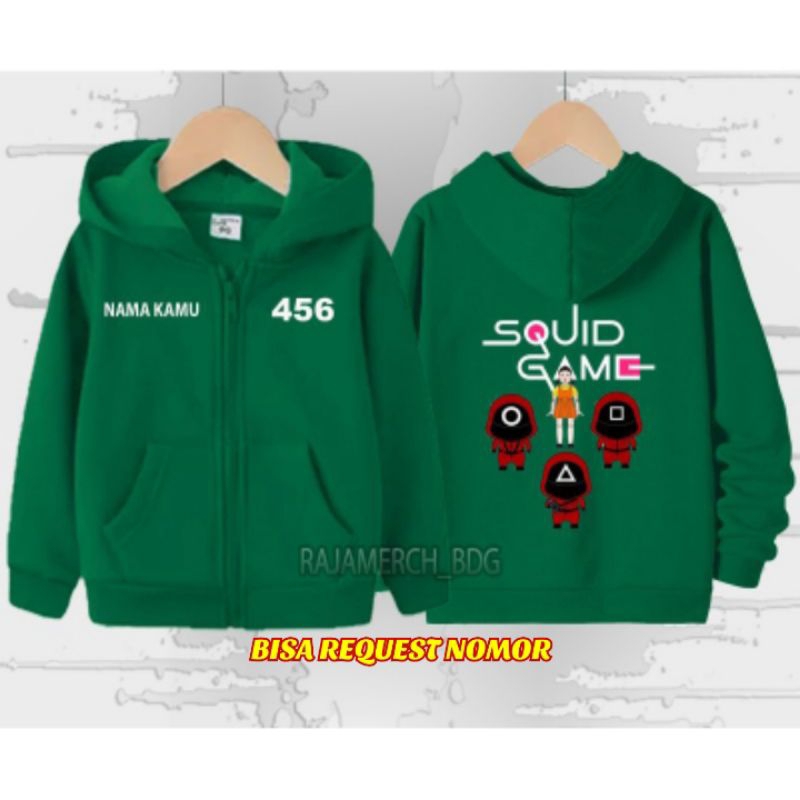 Children's SQUID GAME ZIPPER HOODIE JACKET SQUID GAME JACKET 2 | Shopee ...