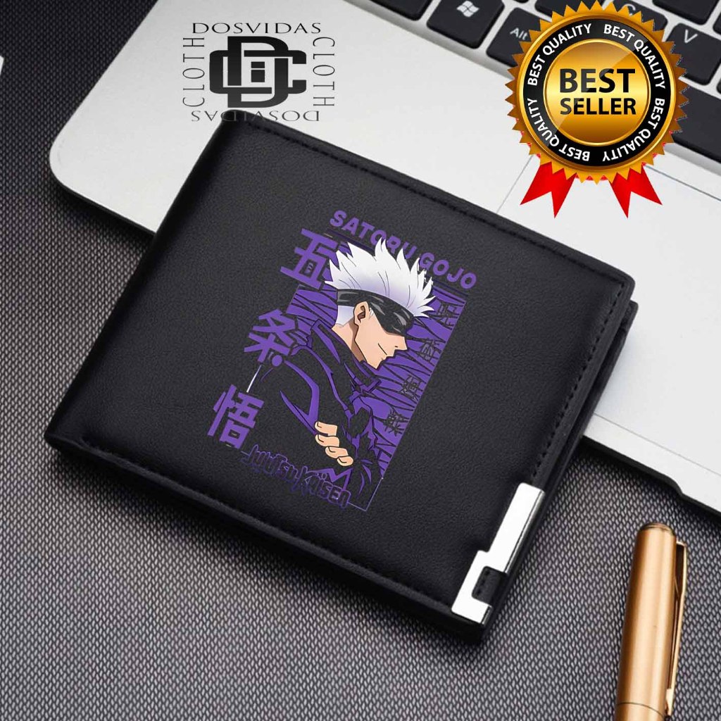 GOJO SATORU Men's Folding Wallet Anime JUJUTSU KAISEN Synthetic Leather ...
