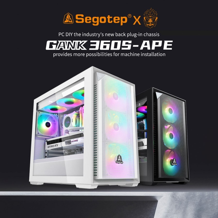 Pc Case Segotep Gank 360S APE M-ATX Premium BTF Support PC Case ...