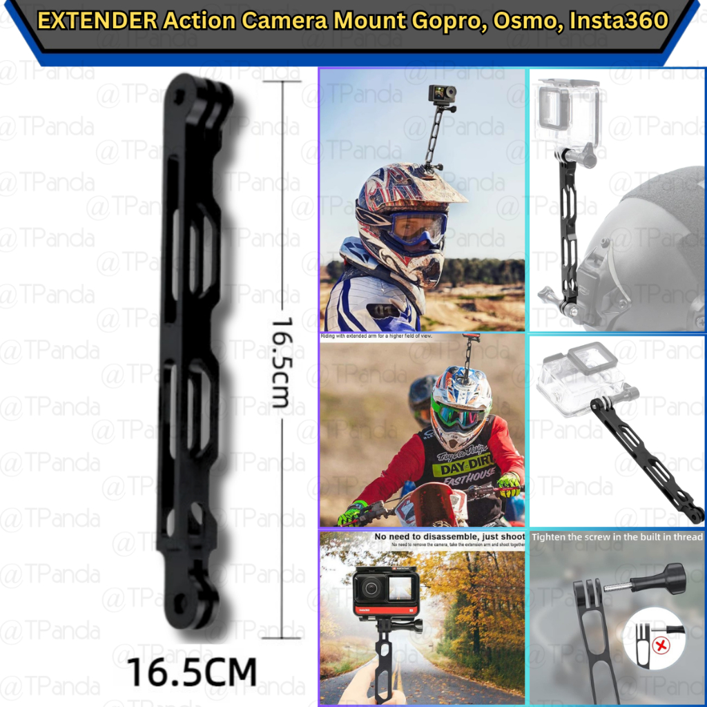 EXTENDER Action Camera Mount, Aluminum Alloy Arm Extension Pole for ...