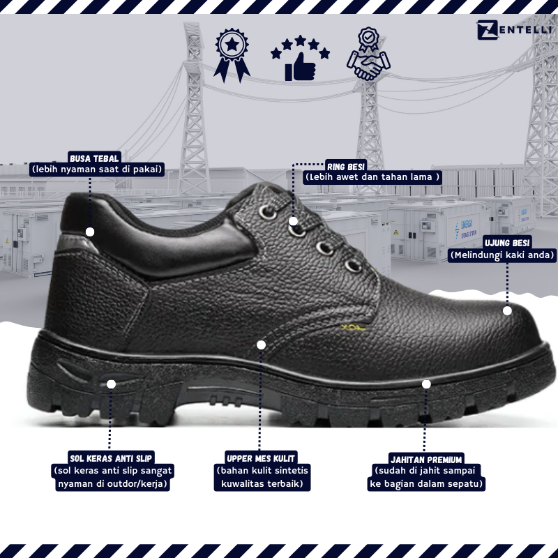 Premium Iron Toe Men's Safety Shoes - Men's Boots Septi Iron Toe ...