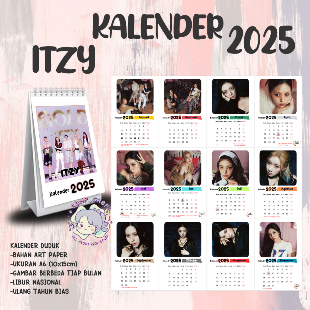 2025 KPOP ITZY SITTING CALENDAR | Shopee Singapore