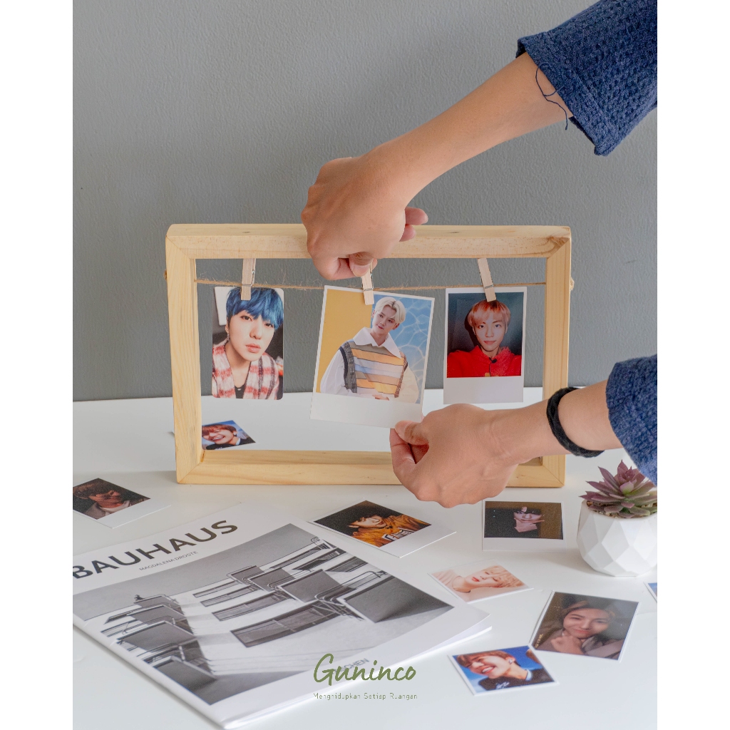 KAYU Guninco Wooden Photo Frame Jute Polaroid Photo Frame | Polaroid ...