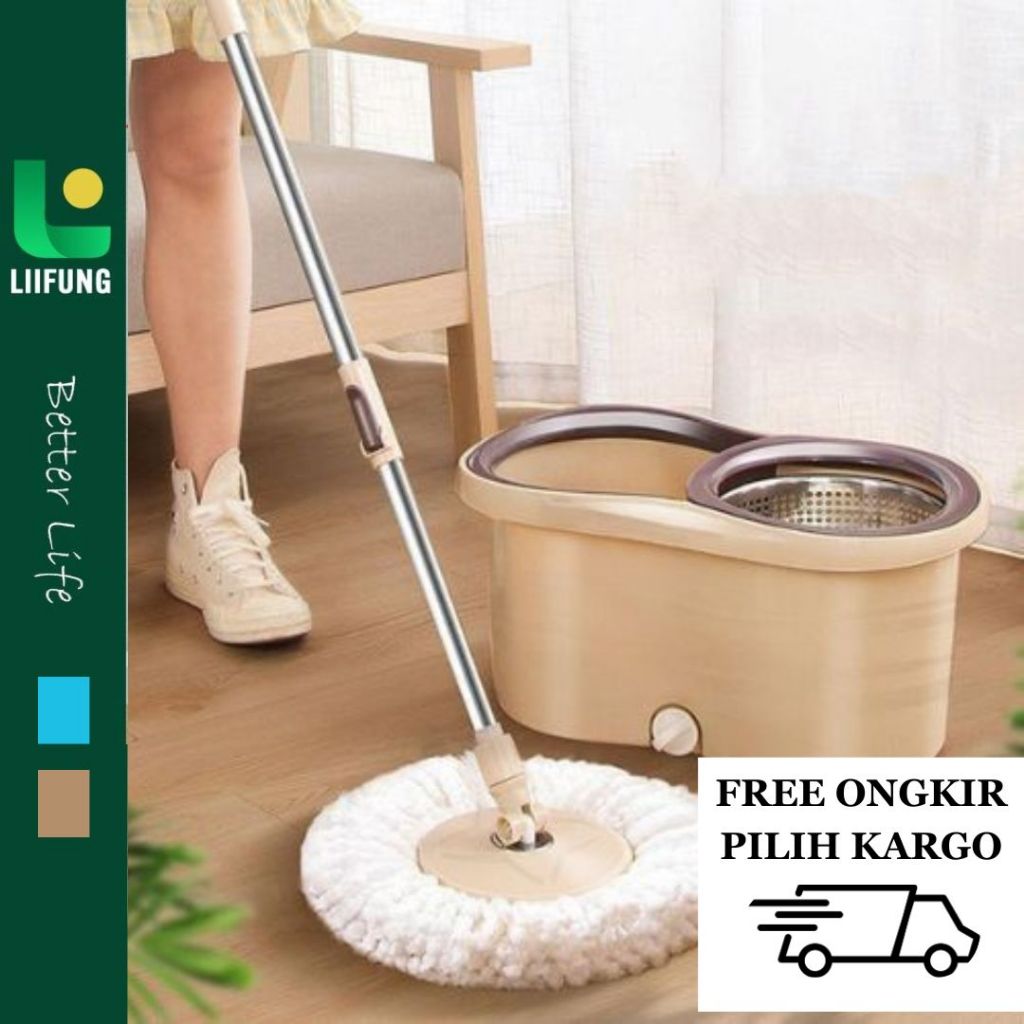 Super Mop Floor Mop Set with Rotating Washing Bucket | Shopee Singapore