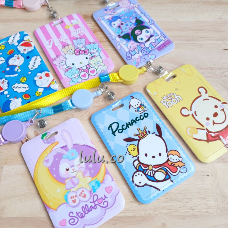 Id name tag lanyard retractable sanrio DORAEMON STELLA LOU POOH ...