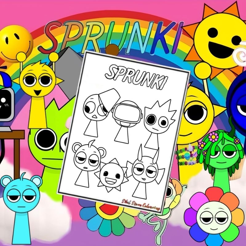 Sprunki V2 Coloring Drawing Paper / contains 10 160gsm Thick Paper ...