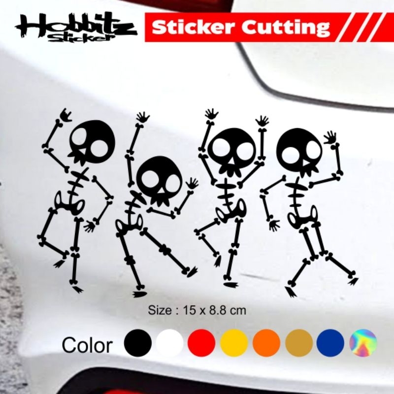 Cute Cartoon Cutting Stickers, Dancing Skull Models, Reflective Sticker ...