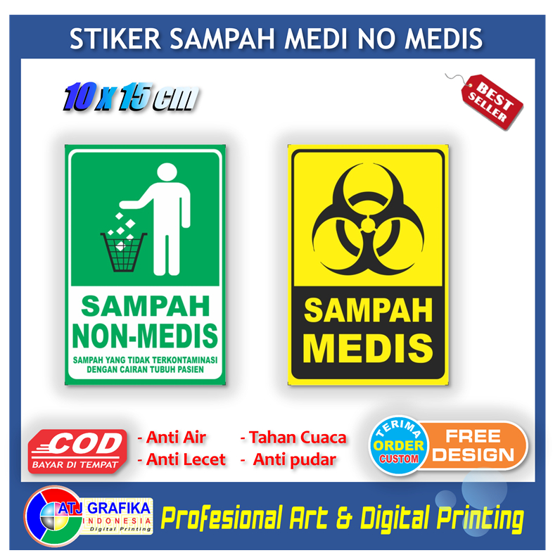 Non-medical medical waste stickers, hospital clinic waste box ...