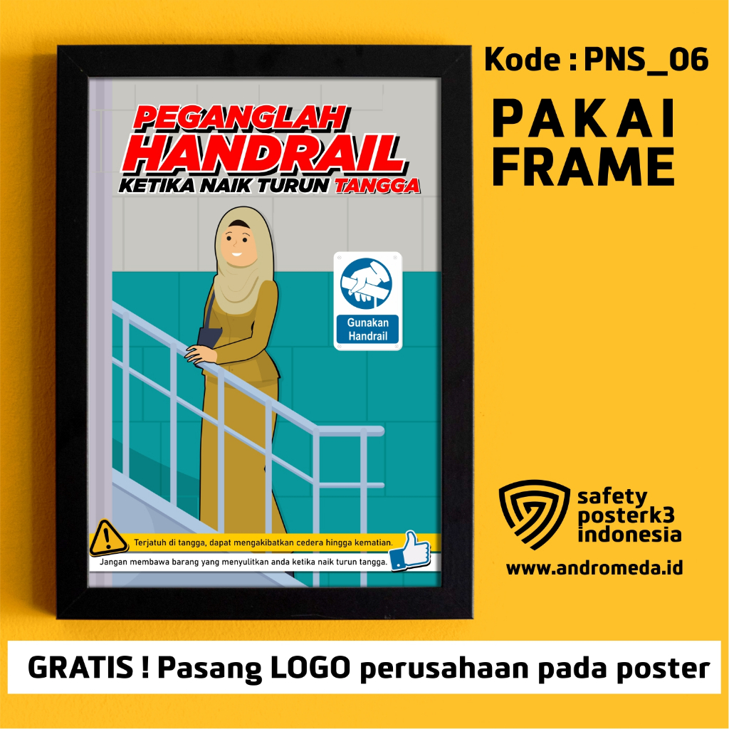 K3 Safety Poster: Hold a Handrail When Up and Down in Office Stairs ...