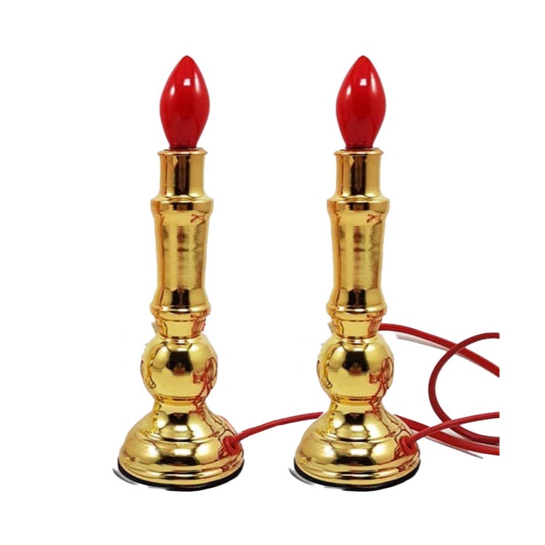 LILIN Gold Copper Candle Lamp Set Prayer Candle Incense Puja Altar ...