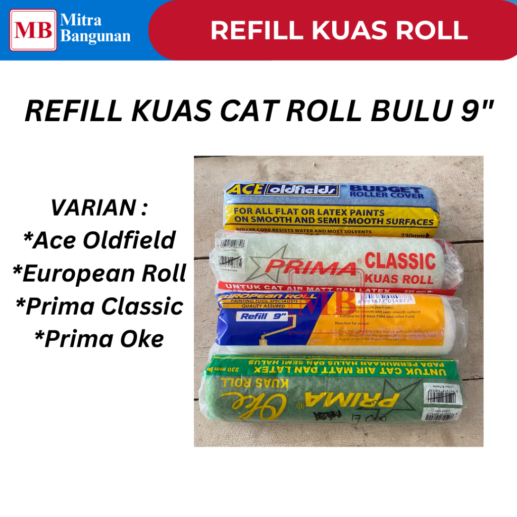 Refill ROLL LARGE WALL PAINT FUR BRUSH 9" INCH Brand PRIMA, ACE ...