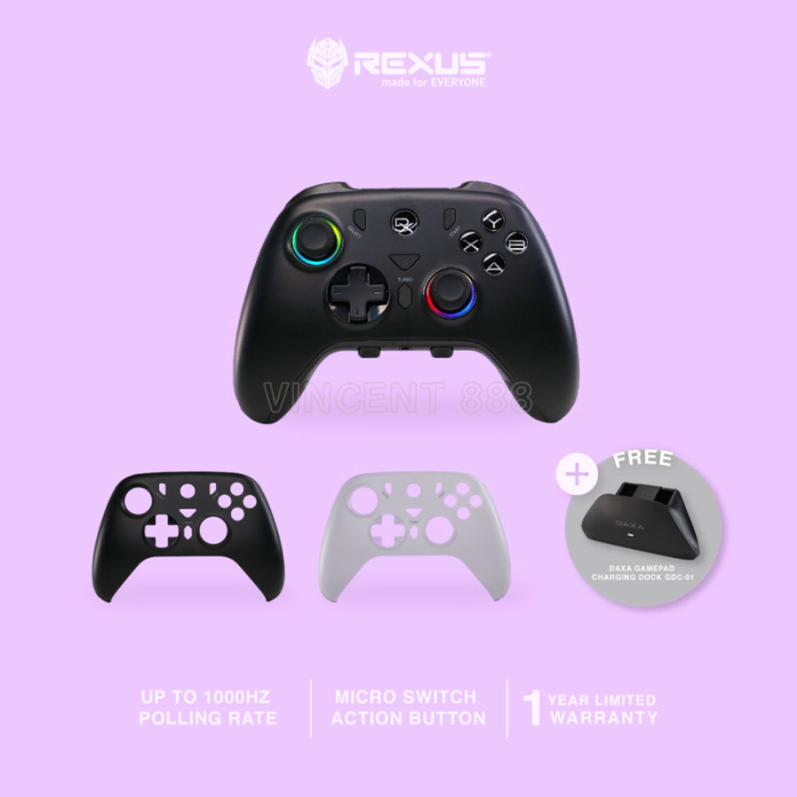Rexus Gamepad Daxa Cygnus AX7 Wireless With Dock 3in1 Connection Hall ...