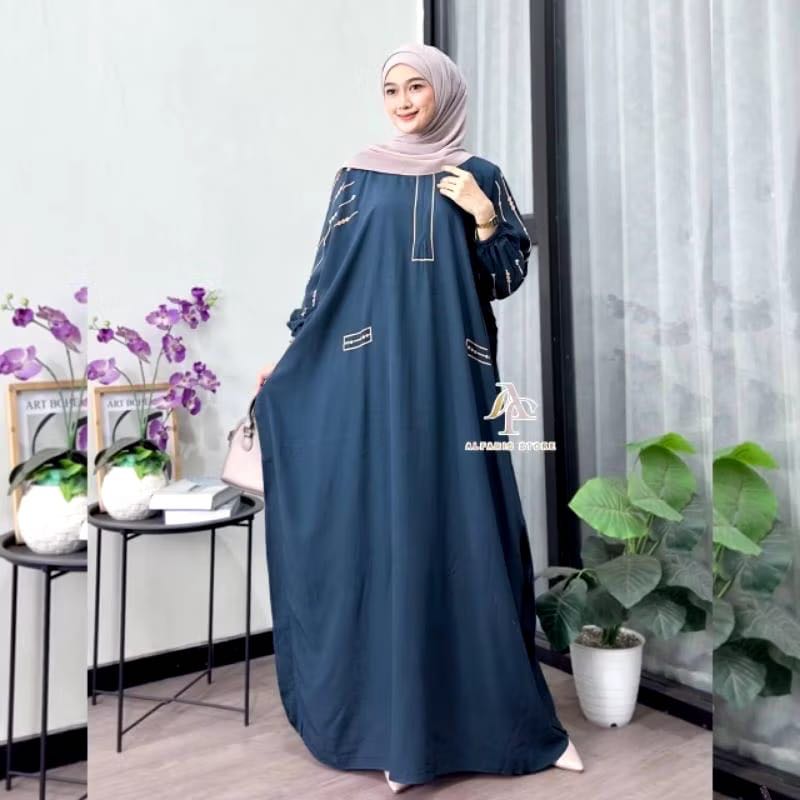 ANNA Kaftan by Batik AW Premium Rayon Kaftan Gamis Jumbo Busui Home ...