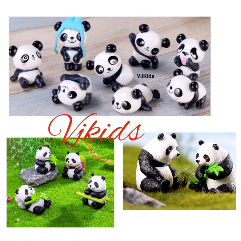 Cute miniature pandas for children's sensory play, display cake toppers ...