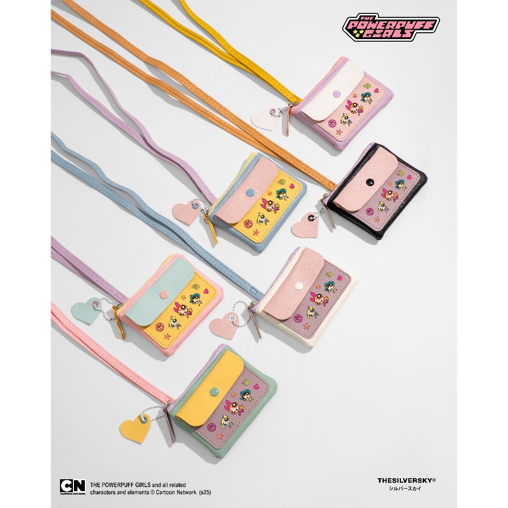 Thesilversky Powerpuff Girls Mini Wallet with Strap | Card Coin Holder ...