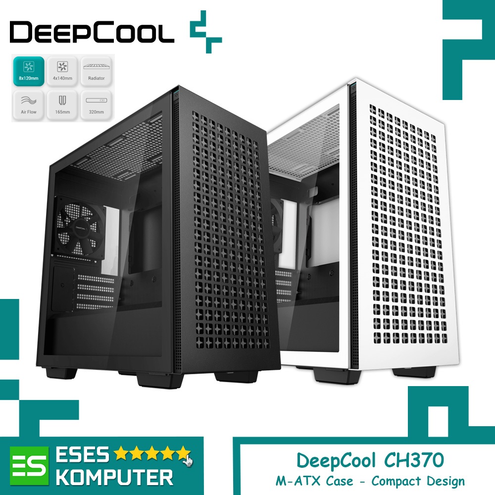 Deepcool CH370 Case Black / White | M-atx High Airflow PC Case | Shopee ...