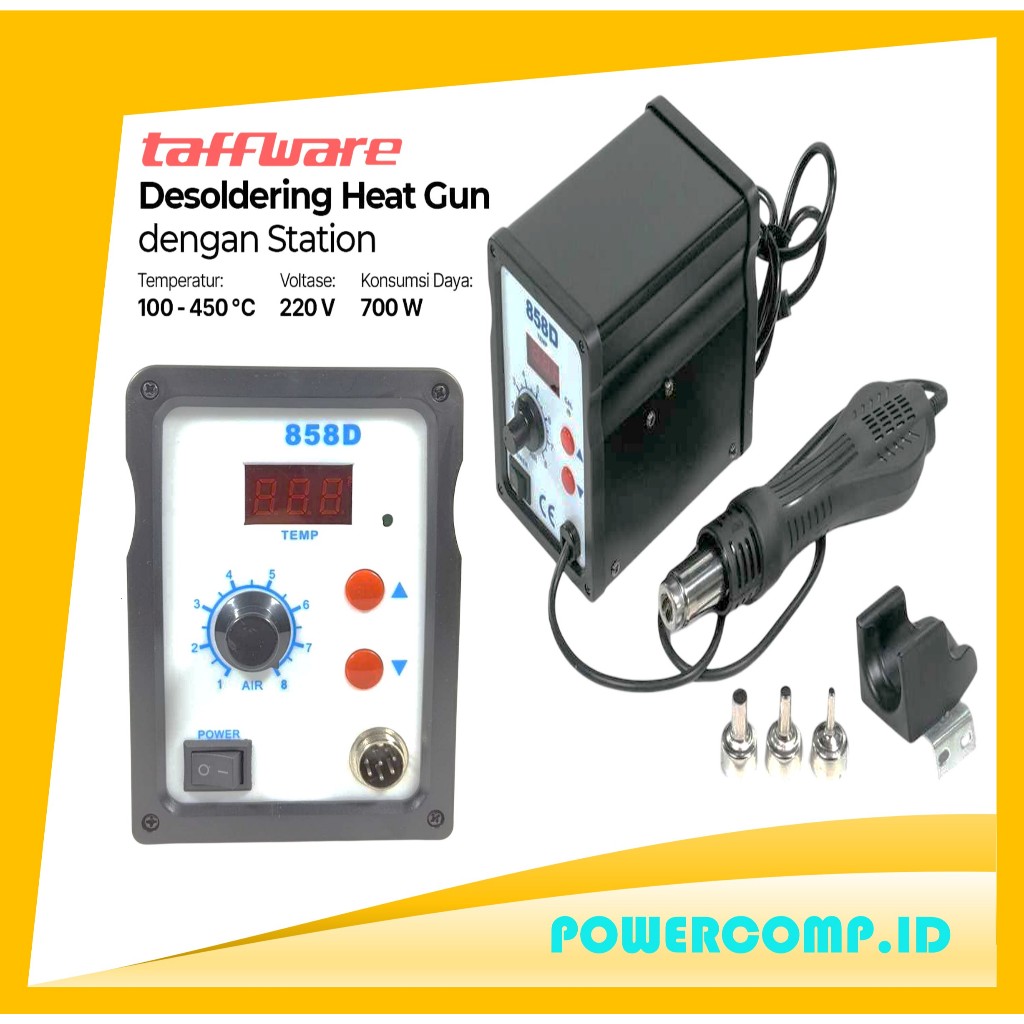 Taffware 858D Hot Air Rework Station Soldering Heat Gun 100-450°C ...