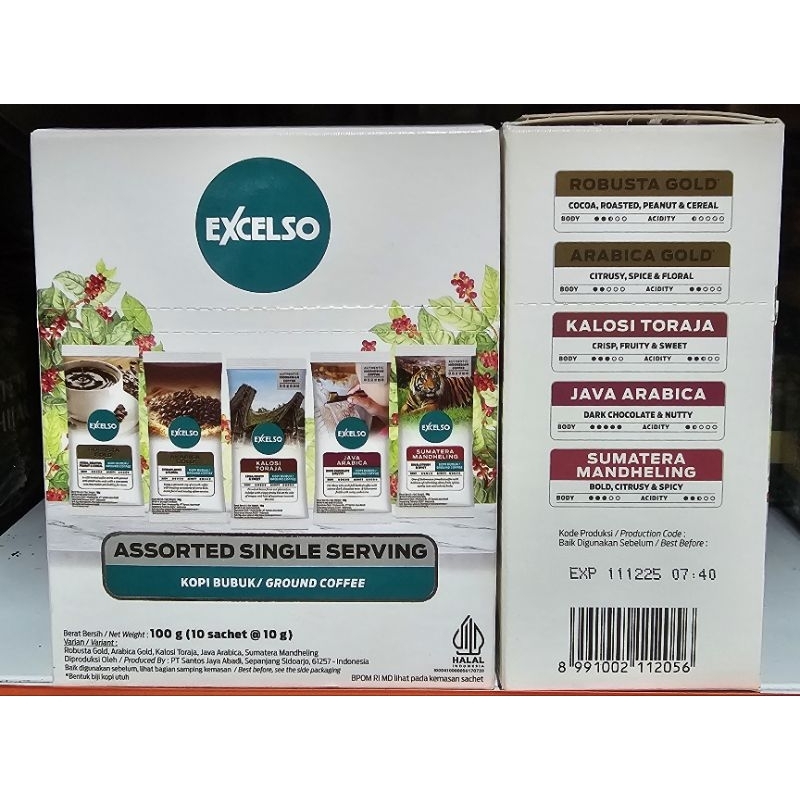 Excelso Assorted Single Serving Coffee Powder 100g Box - (10 sachets× ...