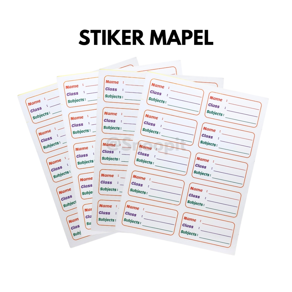 MATA Maple Sticker Label (Lesson Sticker) School Notebook Name Sticker ...