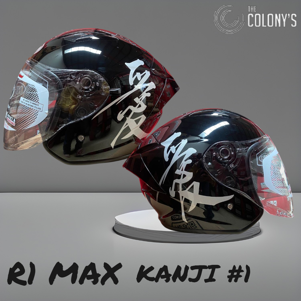 Nhk R1 MAX KANJI 1 BLACK SILVER PEARL HELMET | Shopee Singapore