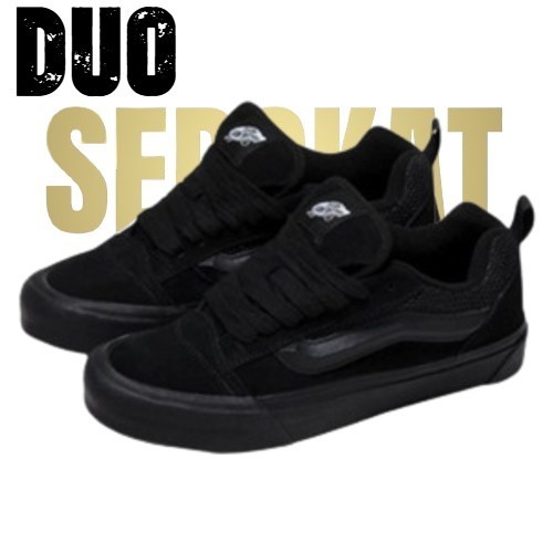 HITAM Knu SKOOL PREMIUM FAT STRAPS MEN WOMEN PLAIN BLACK SCHOOL SHOES ...