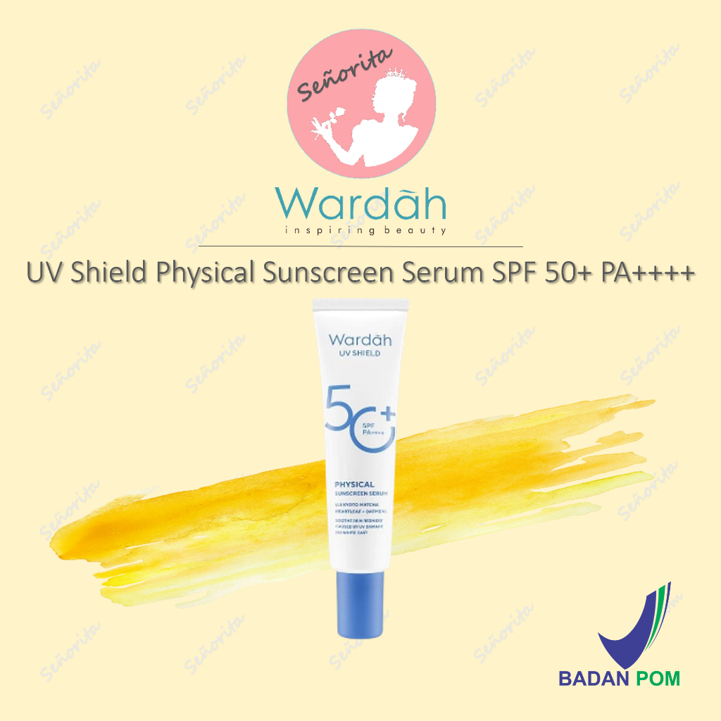 Wardah UV Shield Physical Sunscreen Serum SPF 50+ PA++++ 30ml | Shopee ...