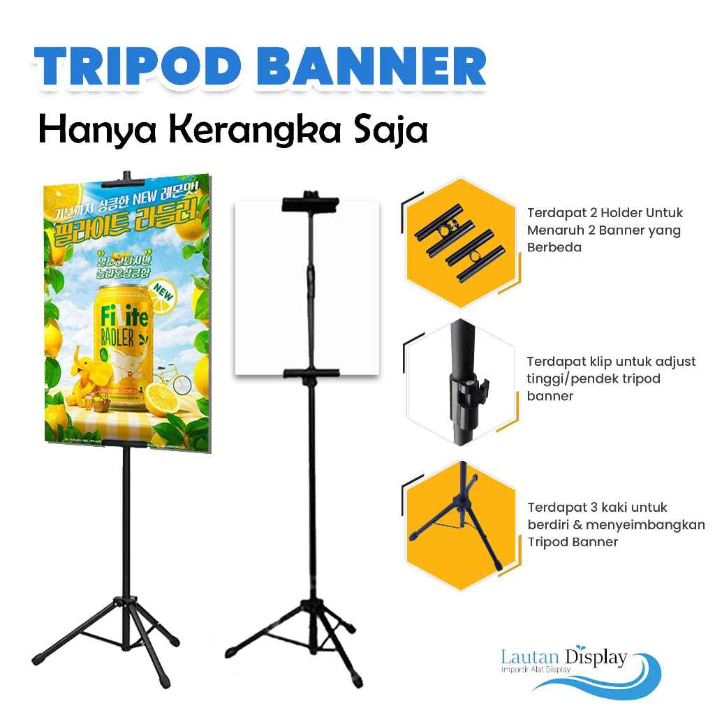 Tripod Standing Banner 2 Sides Signage Display Stand T Baner Poster 2 ...