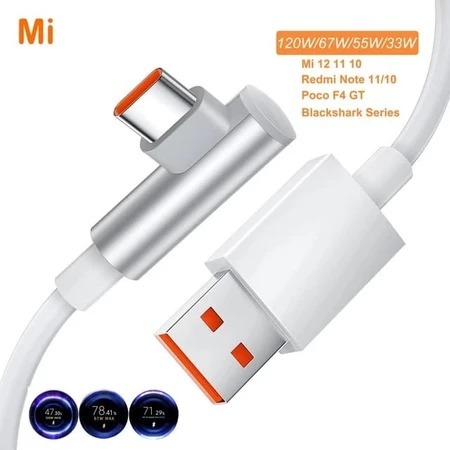 Xiaomi Type C 6A L-Shaped HYPER CHARGER & TURBO CHARGER Fast Charging ...