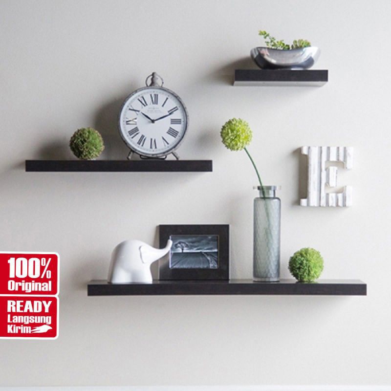 Aldeko - Slim Wall Shelf (1 Set 3 Pc) UK 45 35 30 Shelf | Shopee Singapore