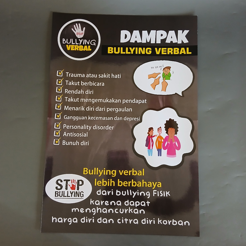 Stop Bullying Verbal Poster - Bullying Verbal Impact Poster - Bullying ...