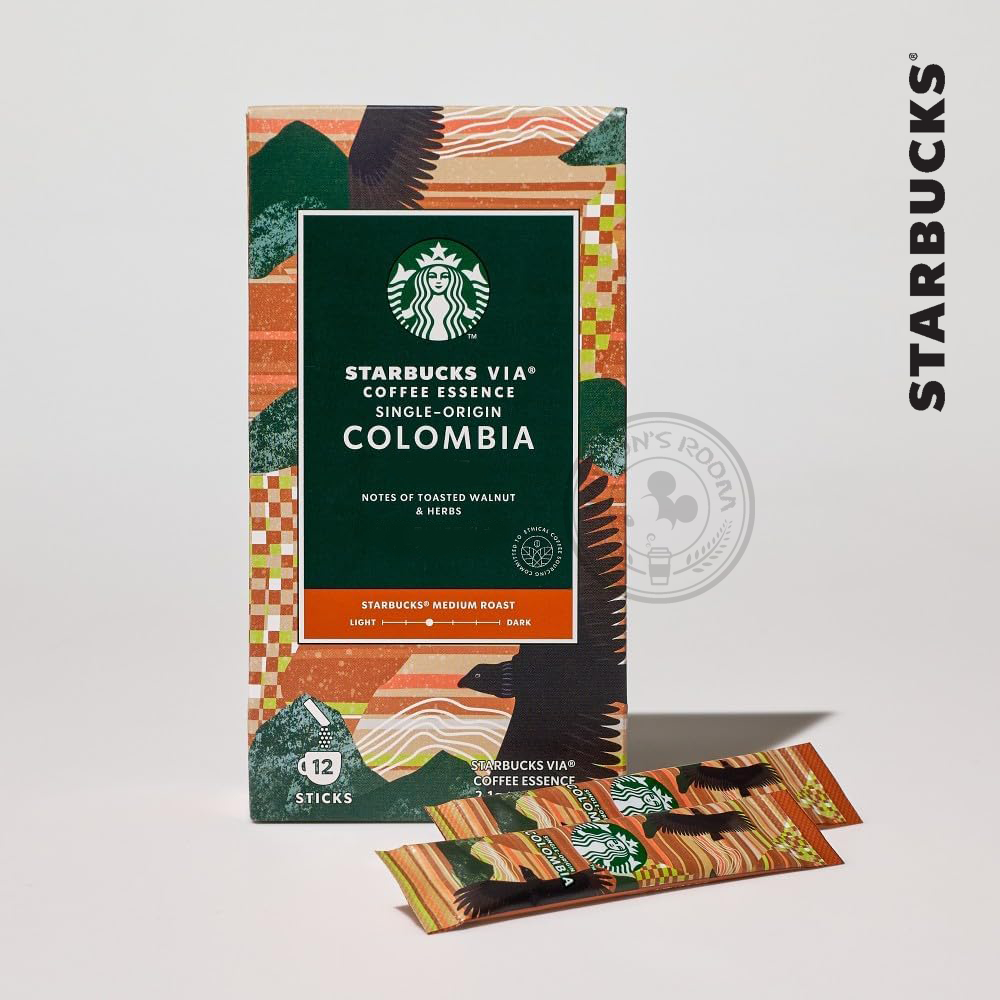 Starbucks VIA Colombia Roast 12 Sticks Black Instant Coffee Instant ...