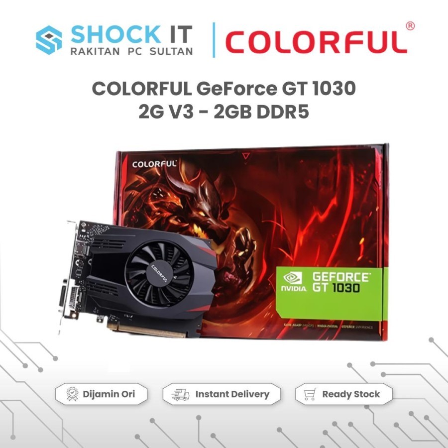 Vga Card Colorful GeForce GT 1030 - 2G V3 - 2GB DDR5 | Shopee Singapore