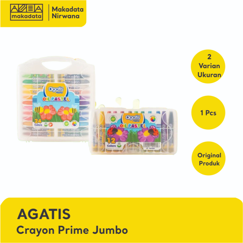 Agatis CRAYON/CRAYON PRIME JUMBO 12 COLORS (1 PCS) | Shopee Singapore