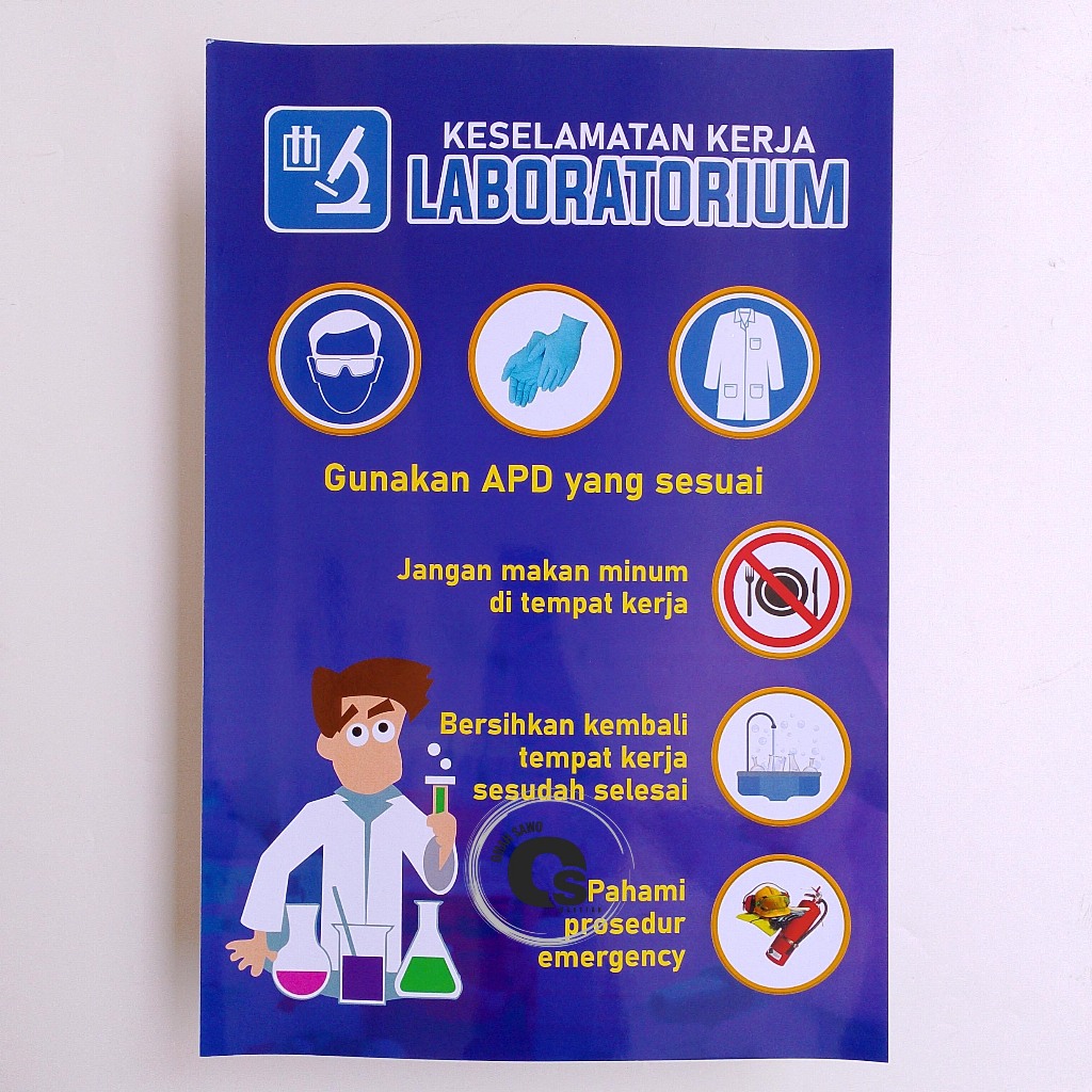 Laboratory Work Safety Poster - Use Appropriate PPE - K3 Poster ...